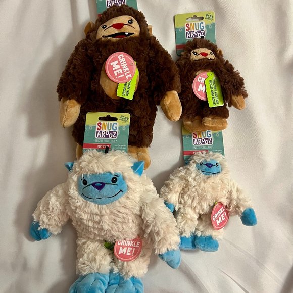 Snugarooz | Dog | Lot Of 4 Yeti Bigfoot Plush With Squeaker Crinkle Dog ...